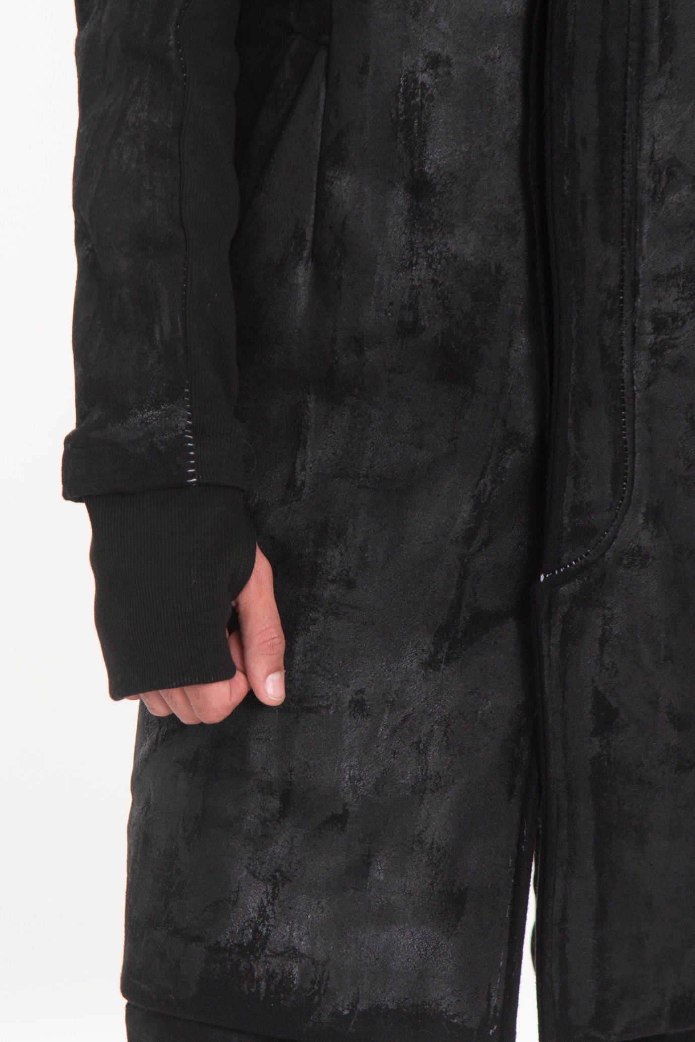 Wool Cashmere Hand-Stitch Resined Coat