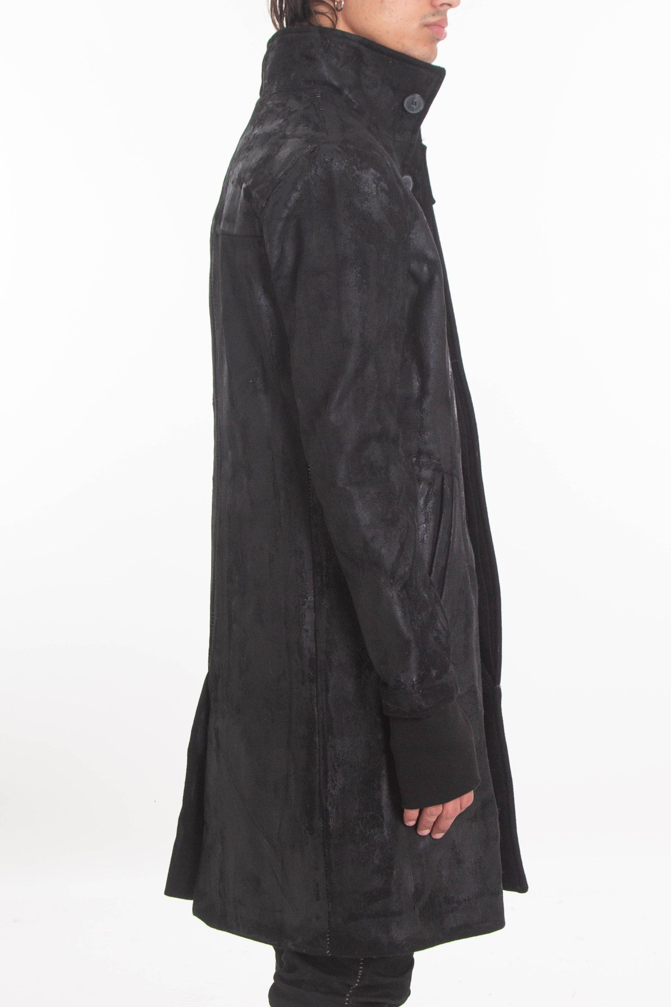 Wool Cashmere Hand-Stitch Resined Coat